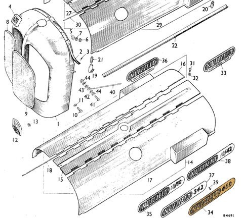 ATJ3072S NUFFIELD 460 STICK-ON BADGE - John Charnleys & Sons Tractor Parts
